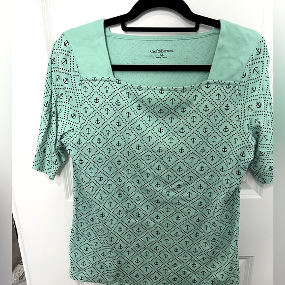 croft & barrow | Tops | Croft Barrow Womens Short Sleeve Top Xl Mint ...